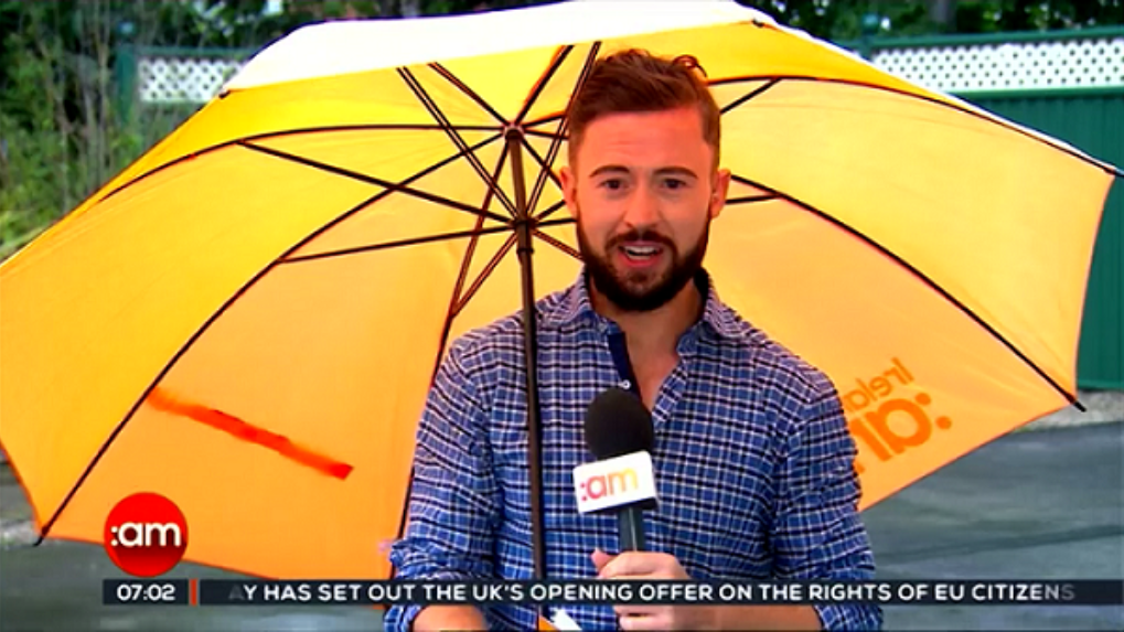 WATCH: Irish weatherman blown away by strong wind gust - Loop News