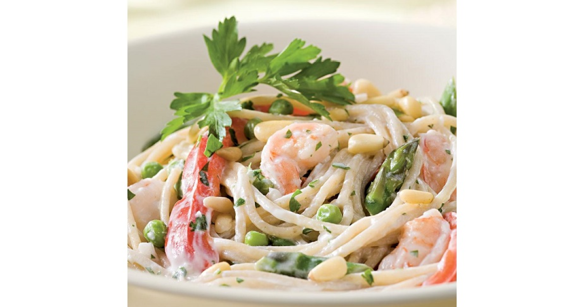 Loop Sunday Lunch: Creamy Garlic Pasta with Shrimp and Vegetables ...