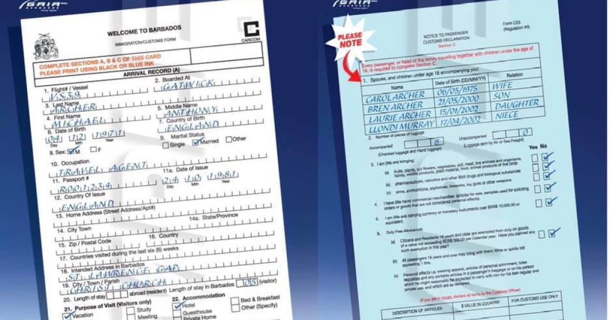 Barbados to eliminate customs/immigration forms from September 1 - Loop ...