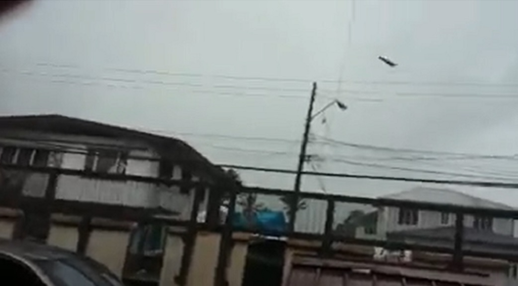 Watch: Debris goes flying during gusty winds in Central Trinidad - Loop ...