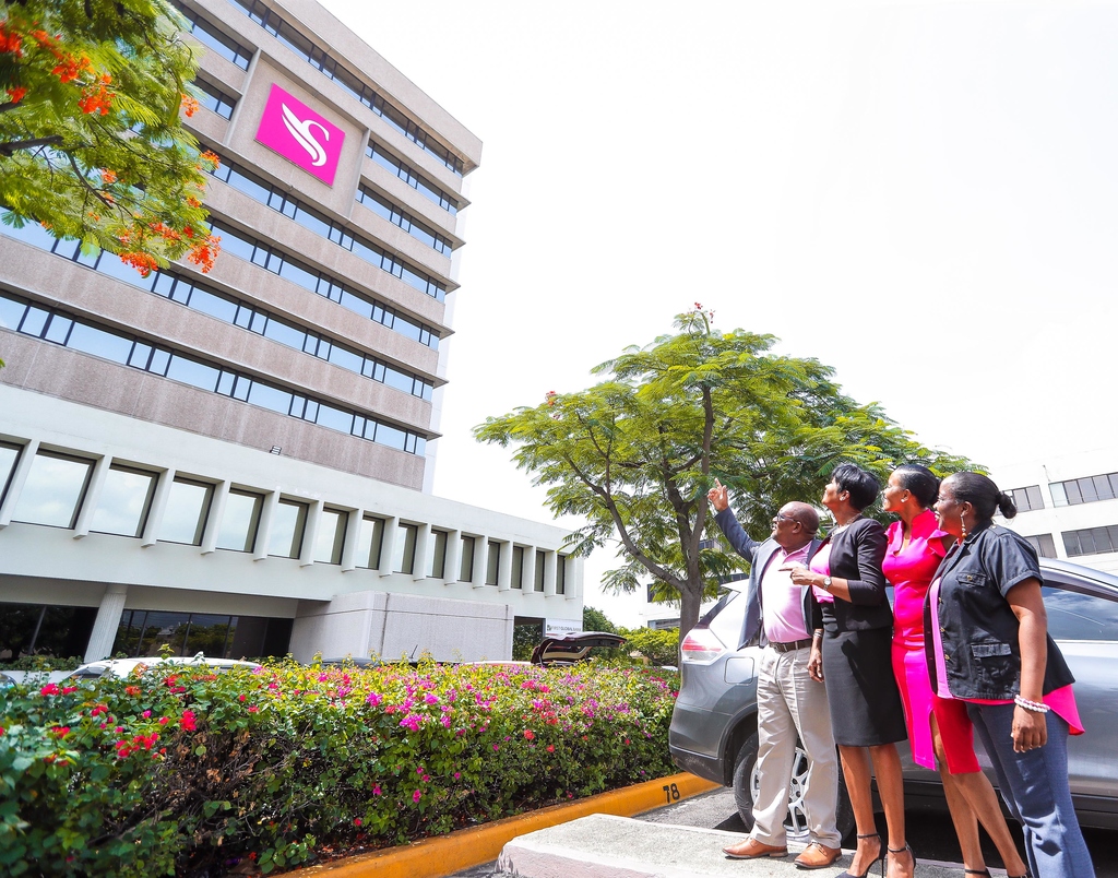 Breast cancer awareness: Sagicor switches blue and green logo to pink ...