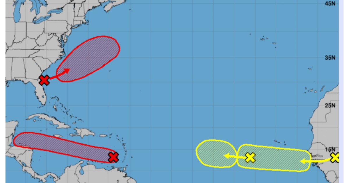 New tropical wave forming as one passes the Eastern Caribbean Sea ...