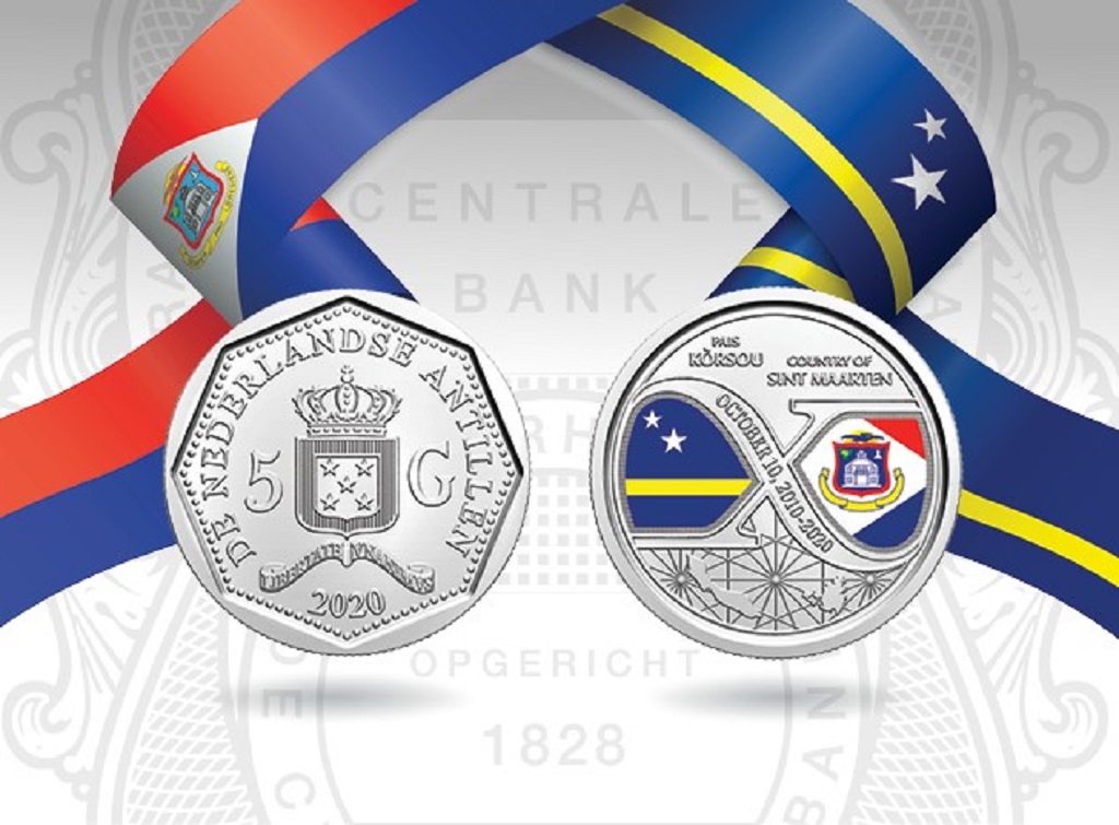 10 years of autonomy, Curacao and Sint Maarten mint commemorative coin ...