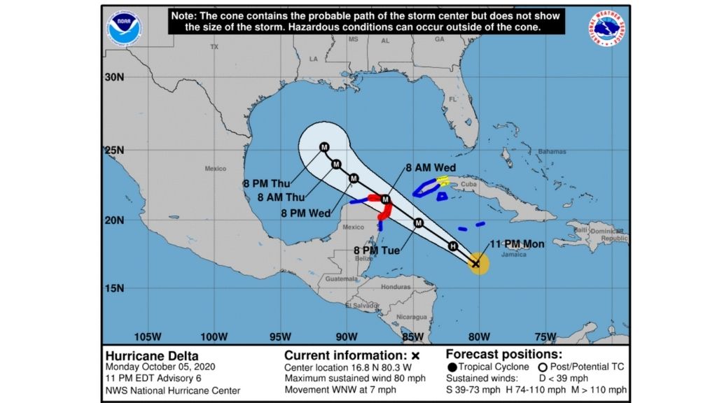 NHC: Delta strengthens into an 80-mph hurricane - Loop News