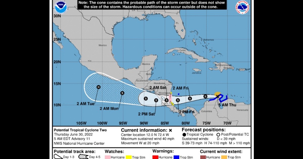 NHC: Potential Tropical Cyclone 2 expected to become a tropical storm ...