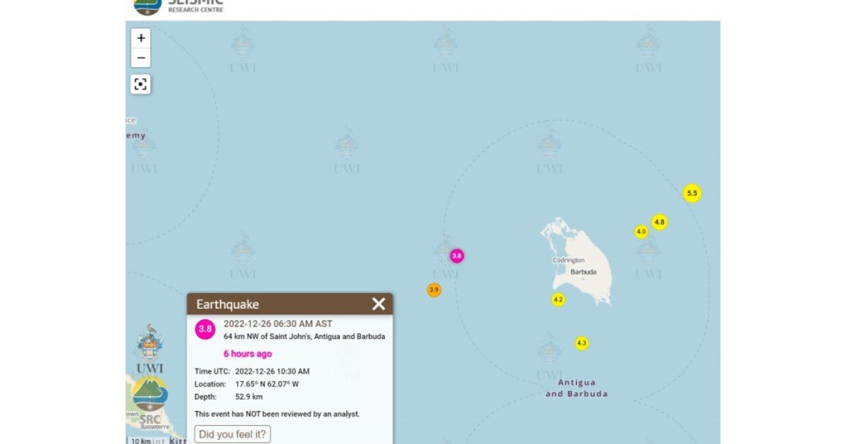 Antigua & Barbuda rocked by Boxing Day earthquake - Loop News