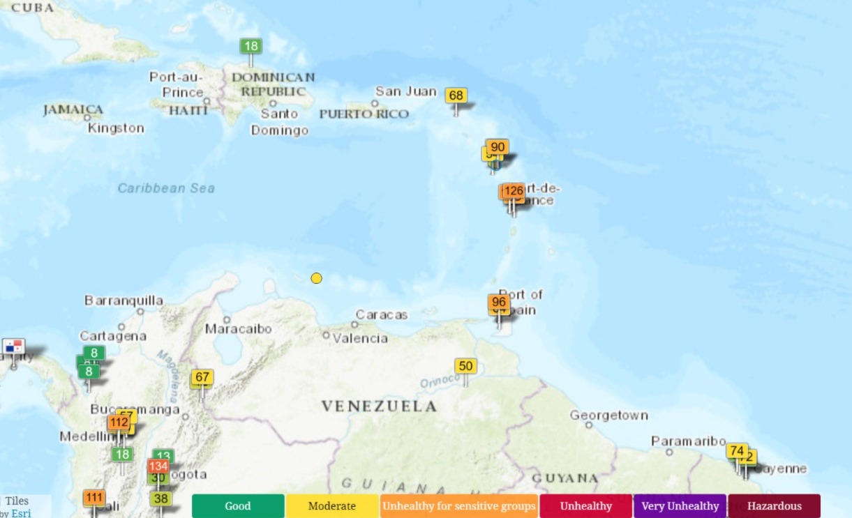 Air quality at unhealthy levels for sensitive groups in the Caribbean - Loop News