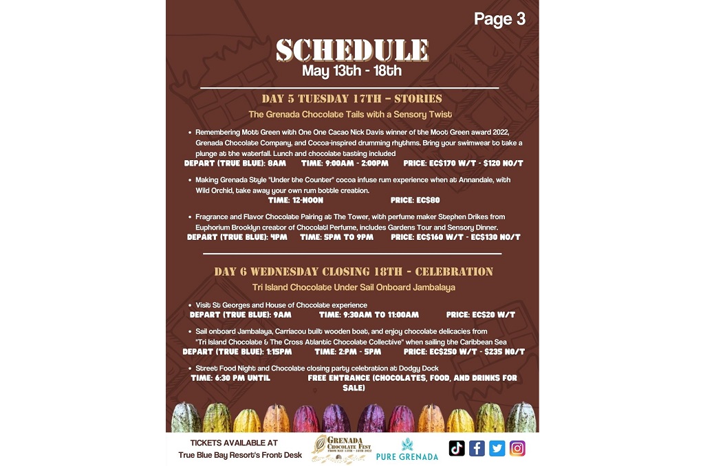 Grenada Chocolate Festival schedule - Loop News