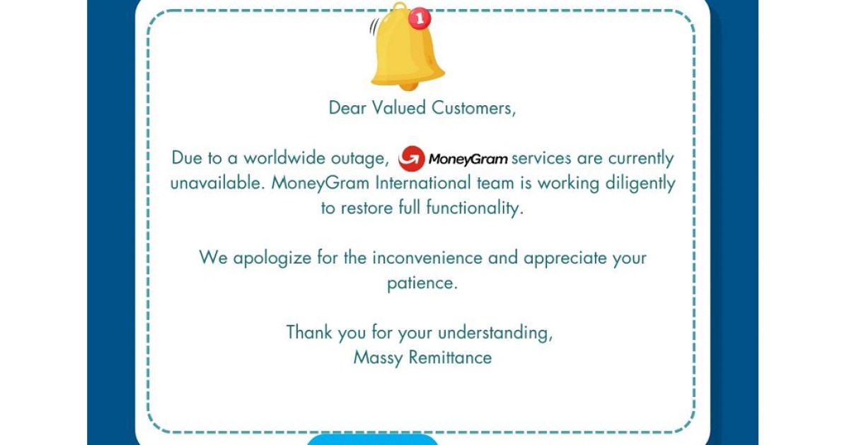 MoneyGram investigating network outage - Loop News